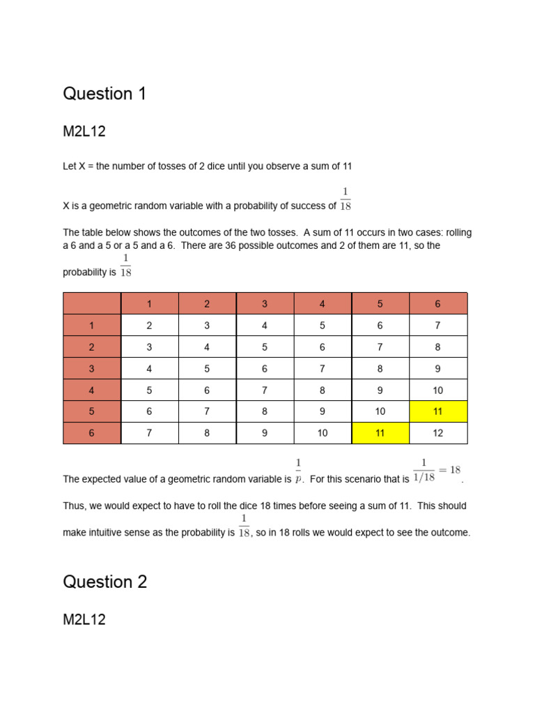 Geometric and Poisson Random Variables | PDF | Random Variable | Normal ...