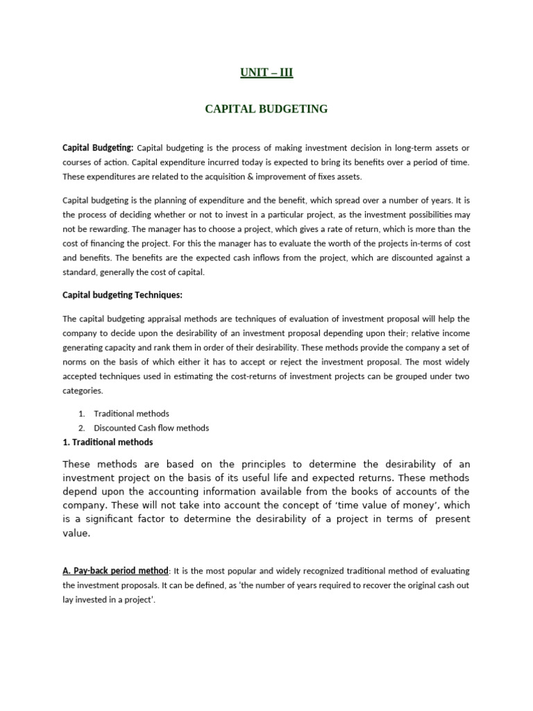 Capital Budgeting Techniques | PDF | Capital Budgeting | Net Present Value
