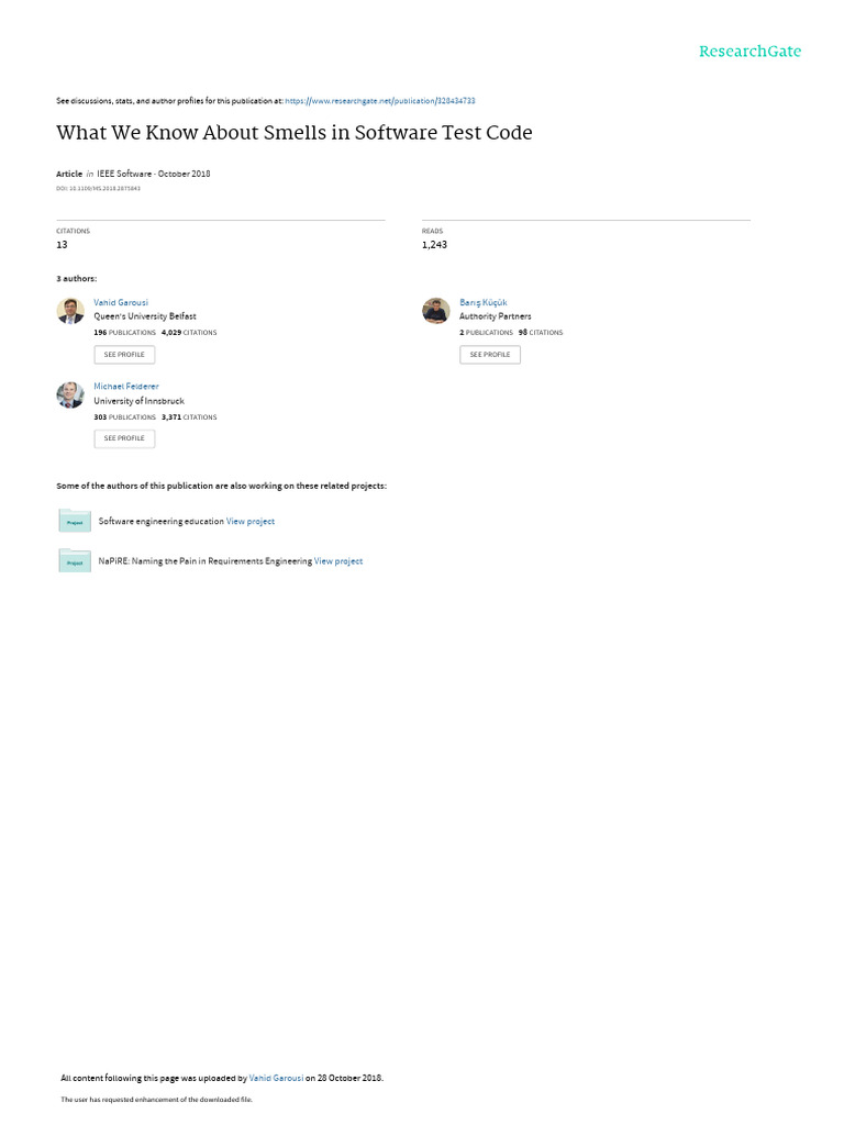 What We Know About Smells in Software Test Code | PDF | Unit Testing ...
