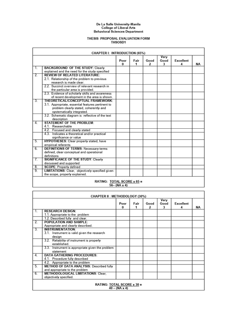 Thesis1 Proposal Evaluation Form | PDF | Science | Scientific Method