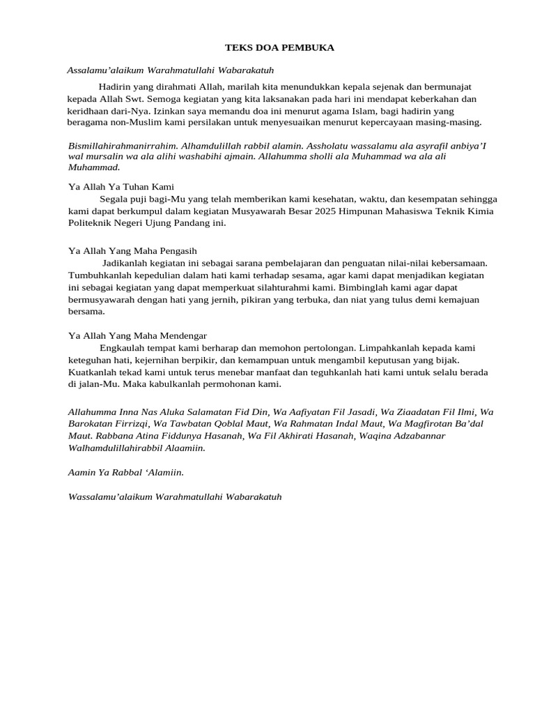 Teks Doa Mubes 25 | PDF