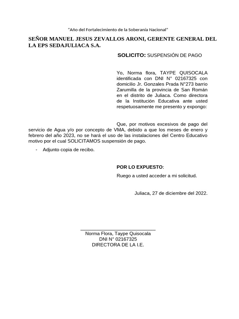 Modelo de Solicitud Mis Norma | PDF