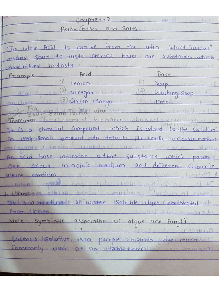 Class 10 Chemistry Ch-2 Notes | PDF