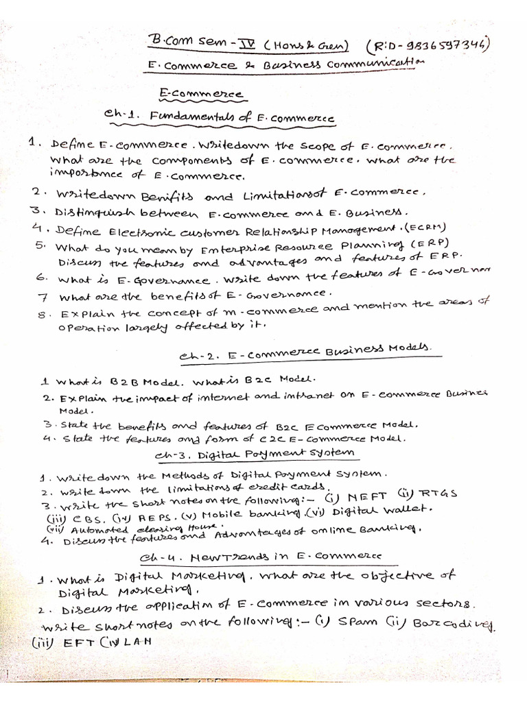 E Commerce and Business Communication | PDF