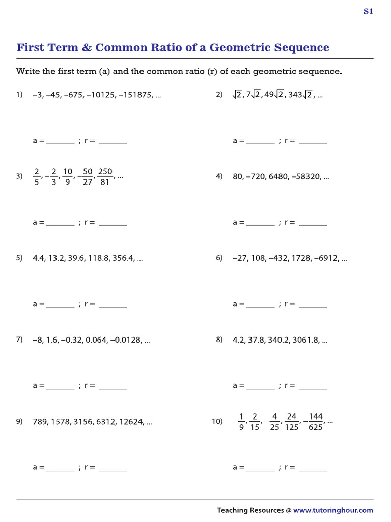 Common Ratio 1 | PDF