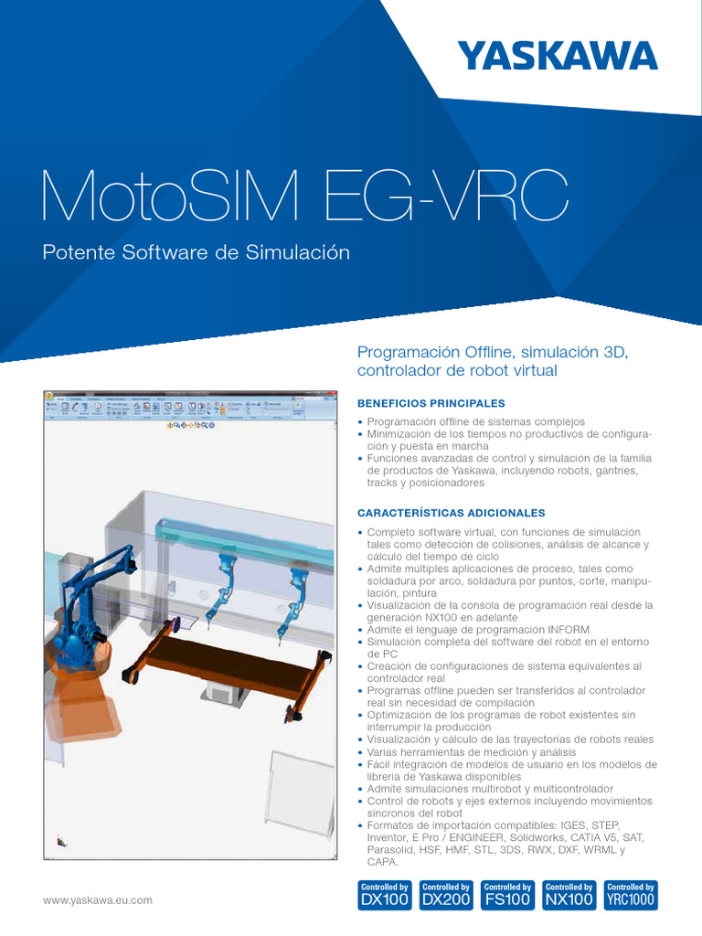 MotoSIM EG-VRC: Simulación de Robots Yaskawa | PDF | Software | Robot