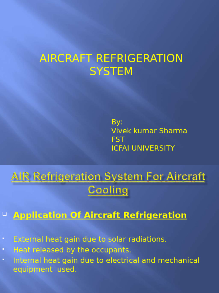 Aircraft Refrigeration Systems Overview | PDF | Refrigeration | Heat ...
