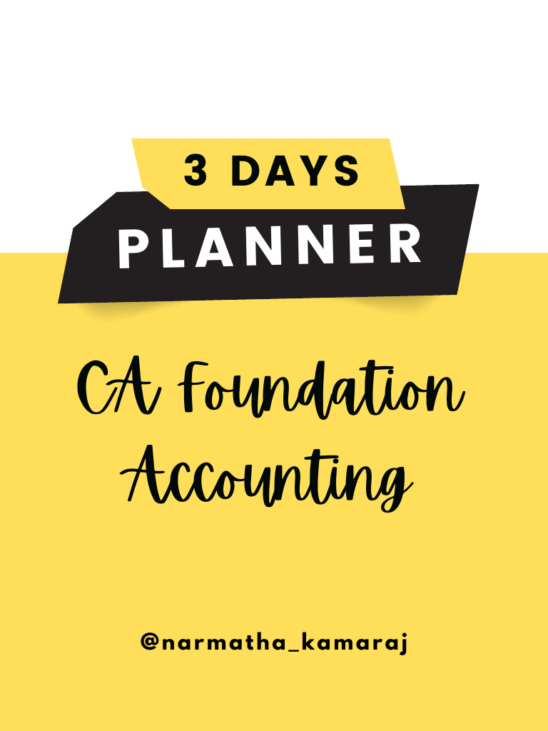 3 Days Accounts Planner | PDF