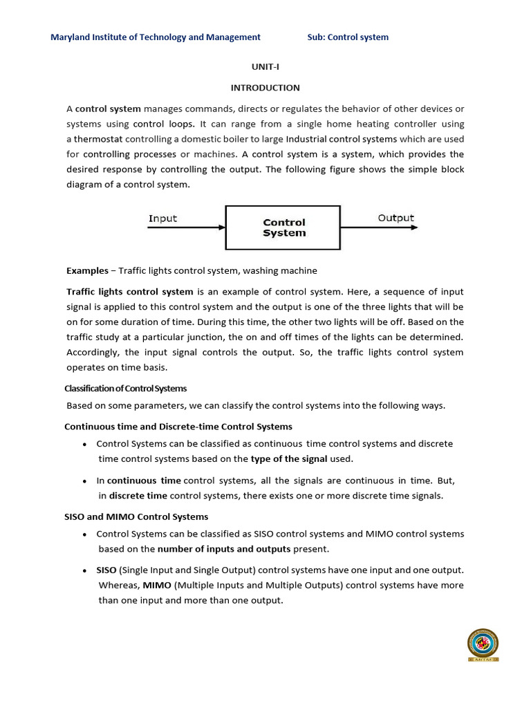 Control System 4th Sem | PDF | Feedback | Control Theory