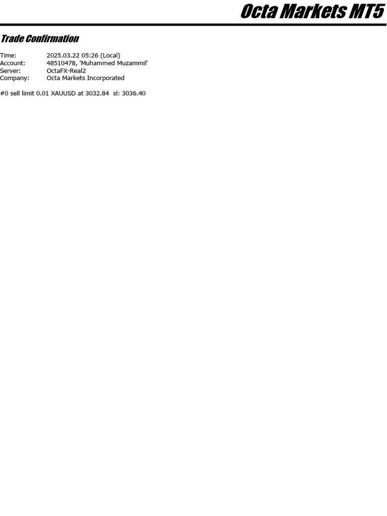 Trade Confirmation | PDF