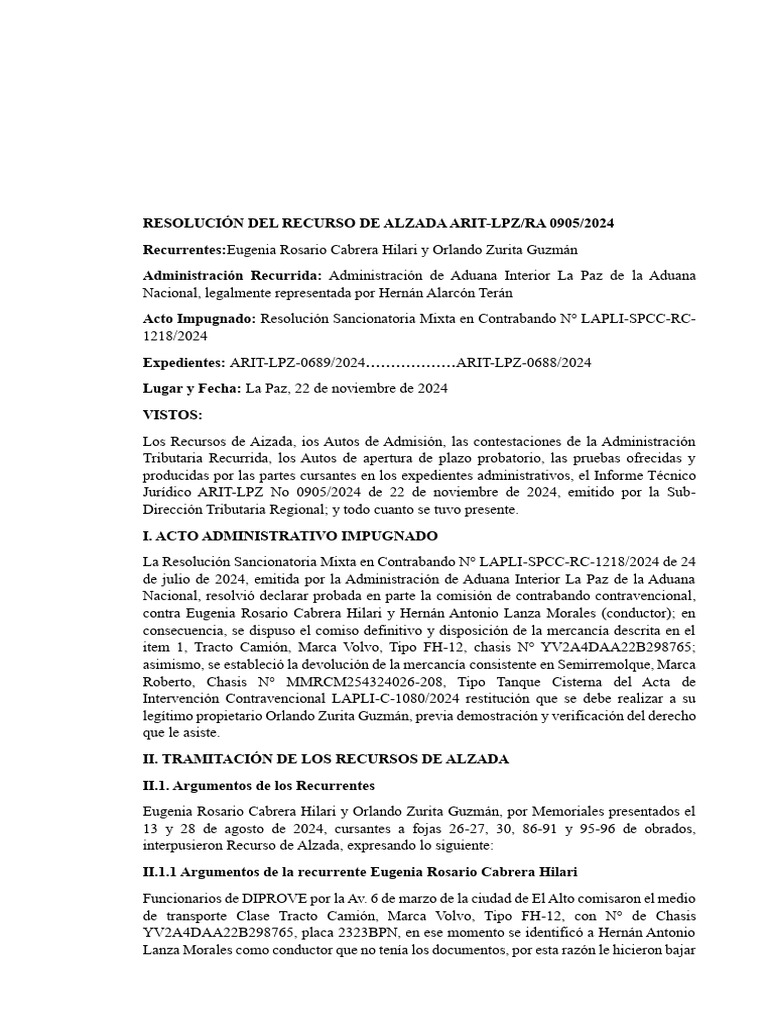 Arit LPZ Ra 0905 | PDF | Debido al proceso | Contrabando