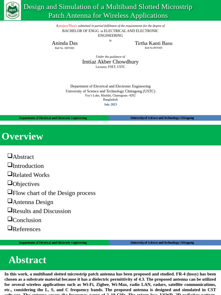 Design and Simulation of A Multiband Slotted Microstrip Patch Antenna For Wireless Applications ...