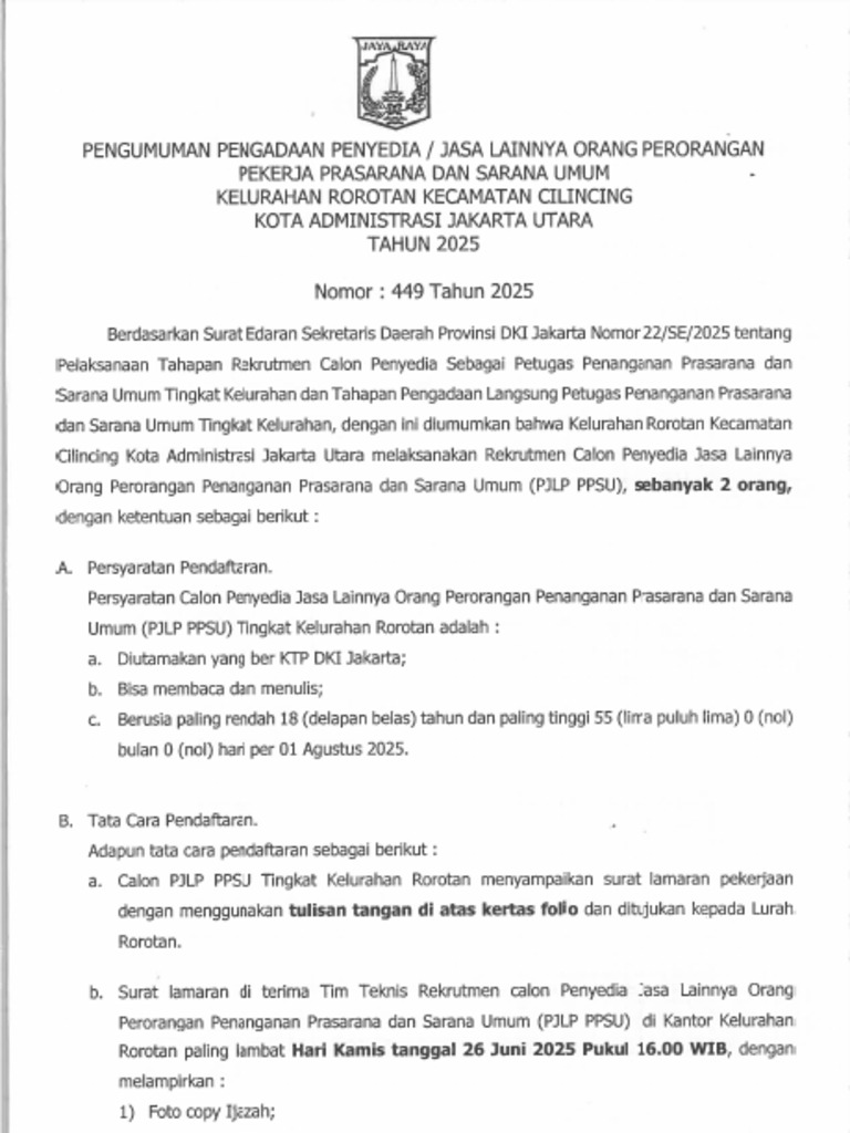 PDF Pengumuman Ppjlp Ppsu _ Juni 2025 | PDF