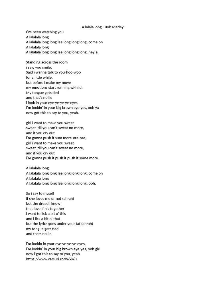 A Lalala Long - Bob Marley | PDF