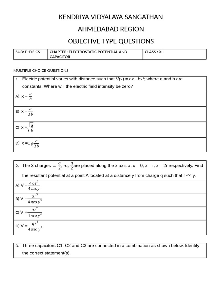 Electrostatic Potential and Capacitor | PDF | Capacitor | Capacitance