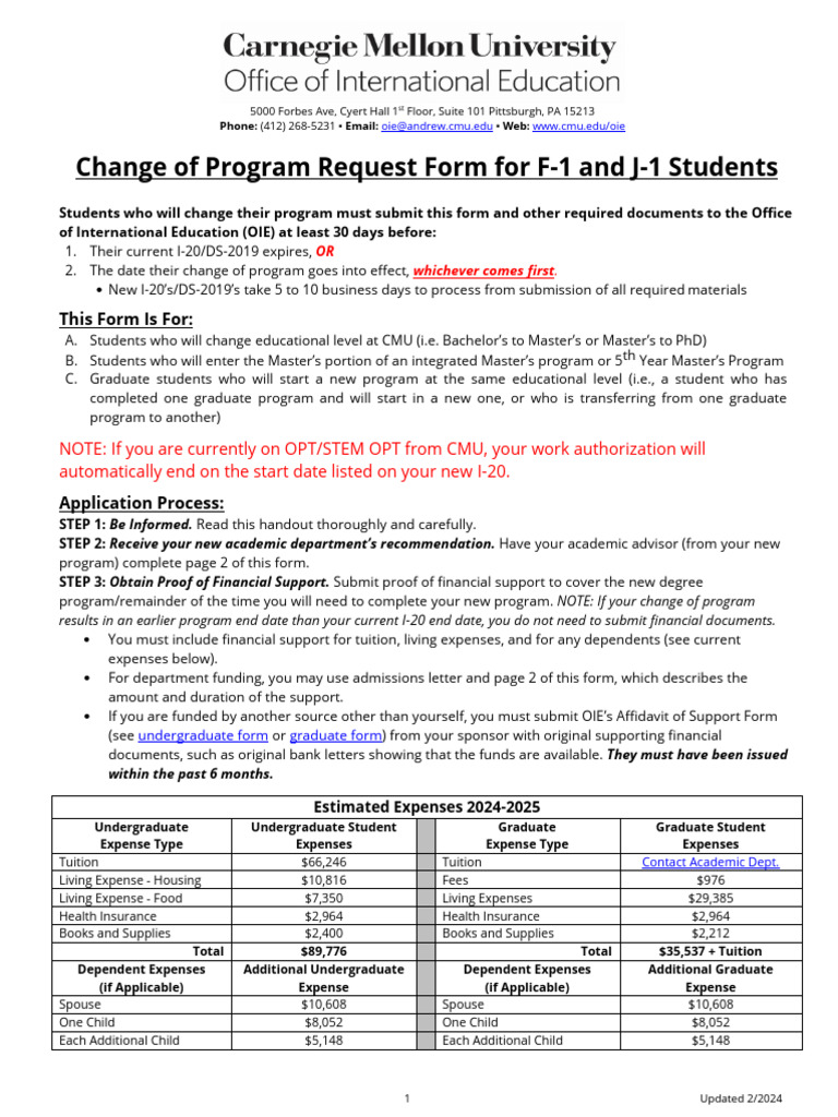 Change of Program Request for Students | PDF | Making False Statements