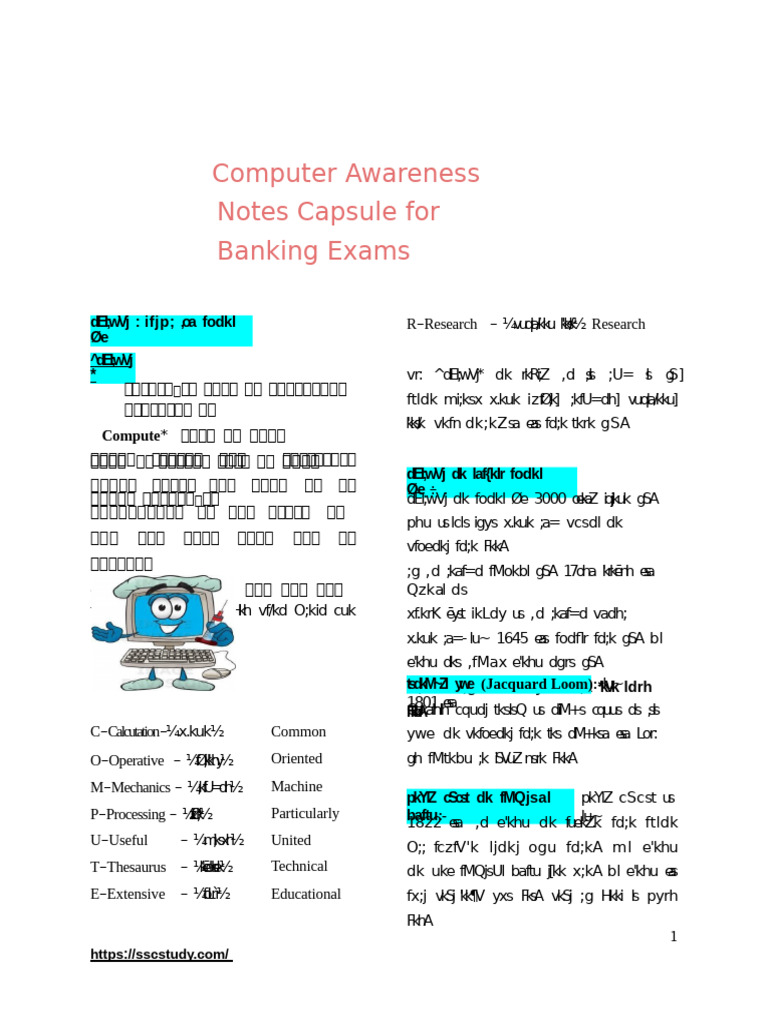 Computer Notes in Hindi | PDF | Read Only Memory | Random Access Memory