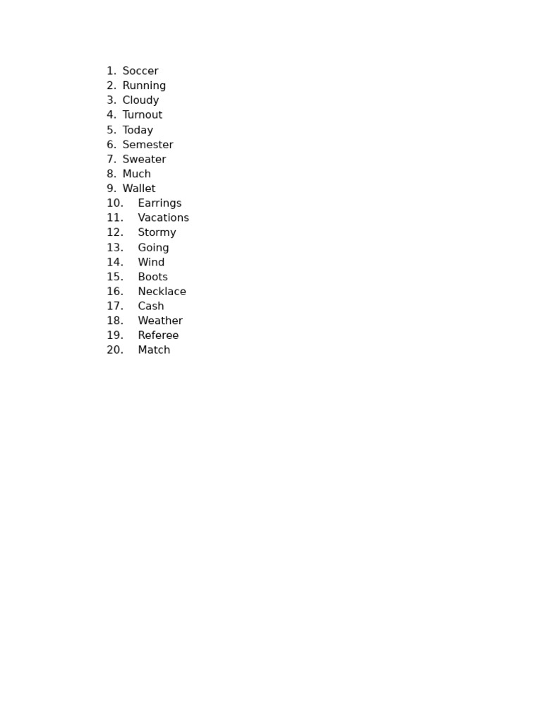 Words List | PDF