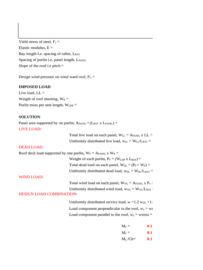 Purlin Design(Any Section) | PDF | Structural Load | Physical Sciences