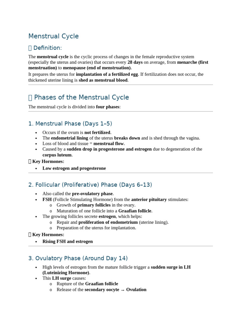 Menstrual Cycle | PDF
