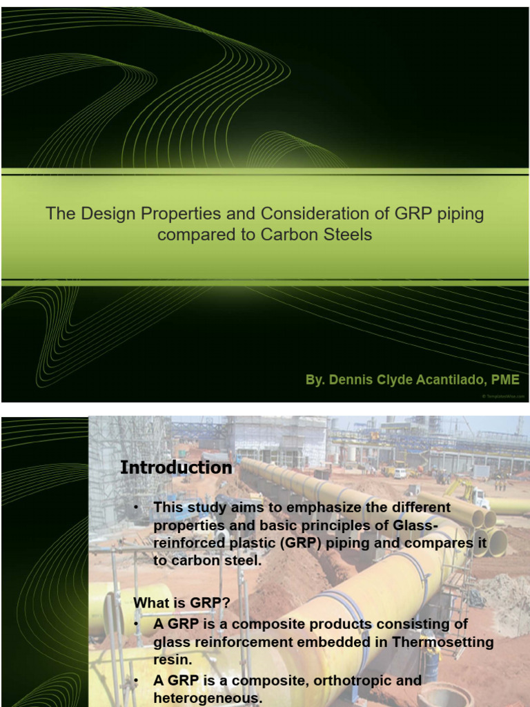 The Design Properties and Consideration GRP Piping | PDF | Strength Of ...