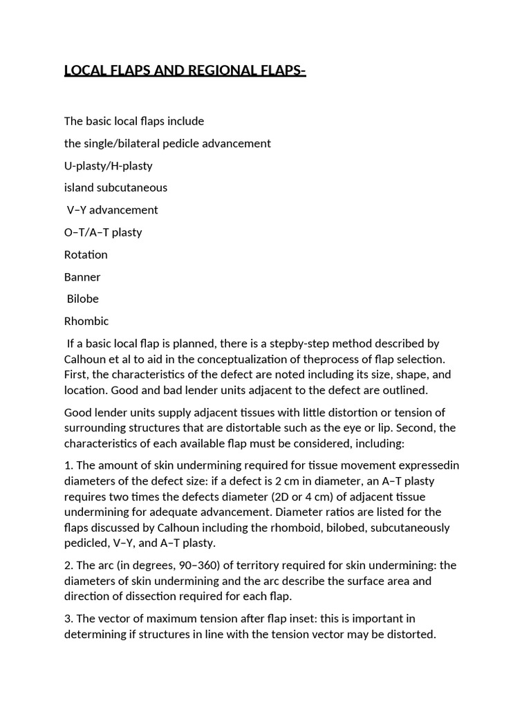 4.local Flaps | PDF | Tongue | Human Head And Neck