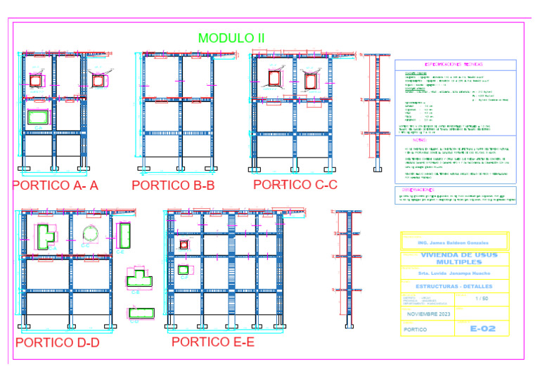 Plano Estructural Modulo II Portico | PDF
