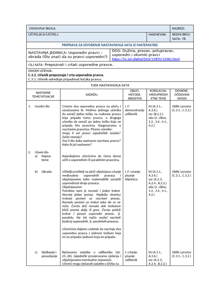 78 Usporedni Pravci - Obrada | PDF