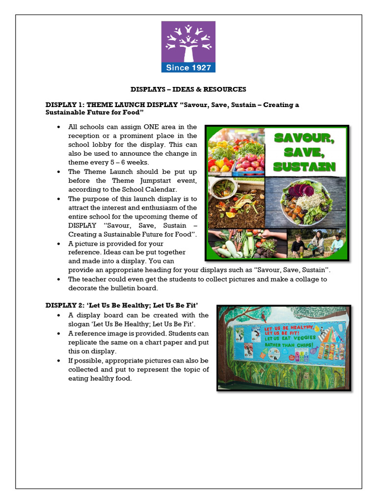 Savour, Save, Sustain Display Ideas | PDF | Foods | Vegetables