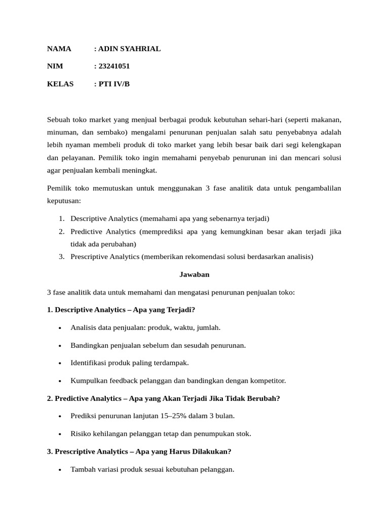 Kecerdasan Bisnis - Adin | PDF