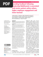 Quality and Safety Walk-rounds Toolkit | PDF | Health Care | Patient Safety