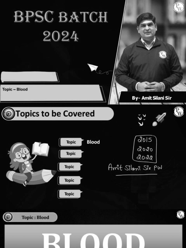 Blood Lec-01 (Amit Silani Sir) BPSC Wallah - Compressed | PDF