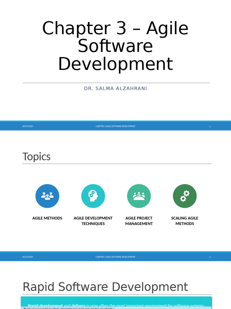 Lecture 05 - Ch3. Agile SW Development | PDF | Scrum (Software Development) | Agile Software ...