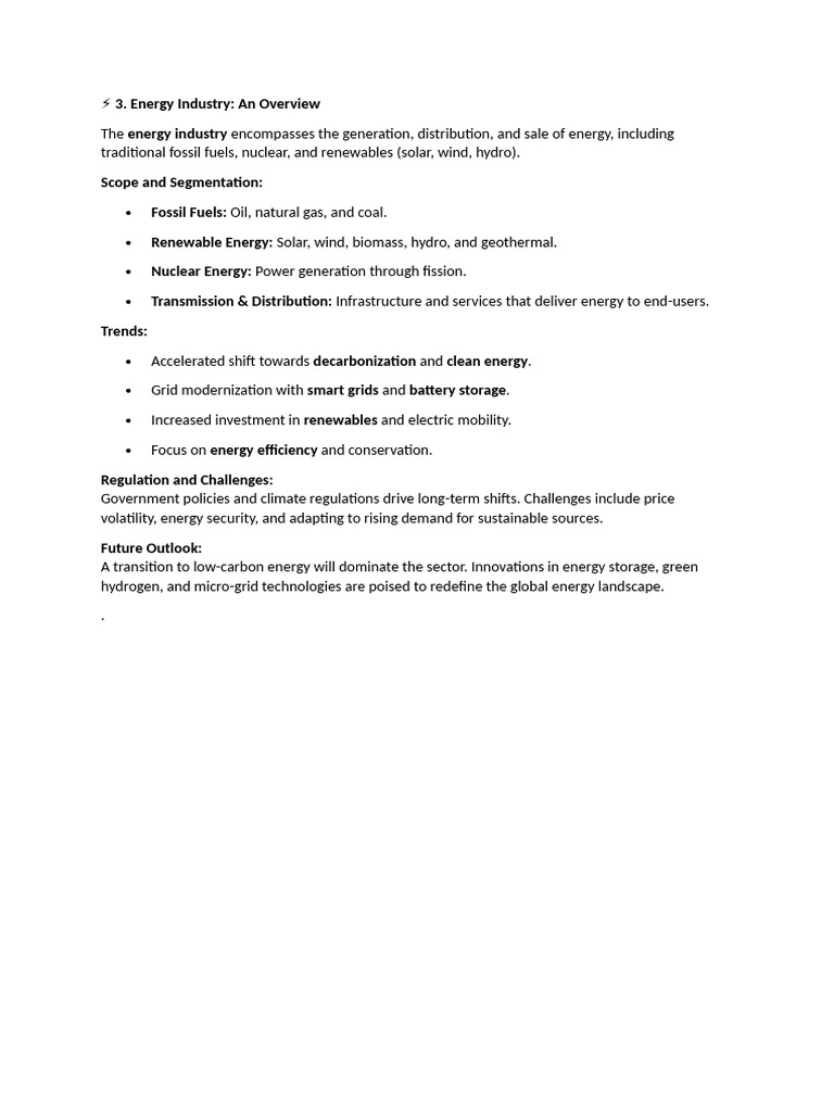 Energy Industry Overview and Trends | PDF