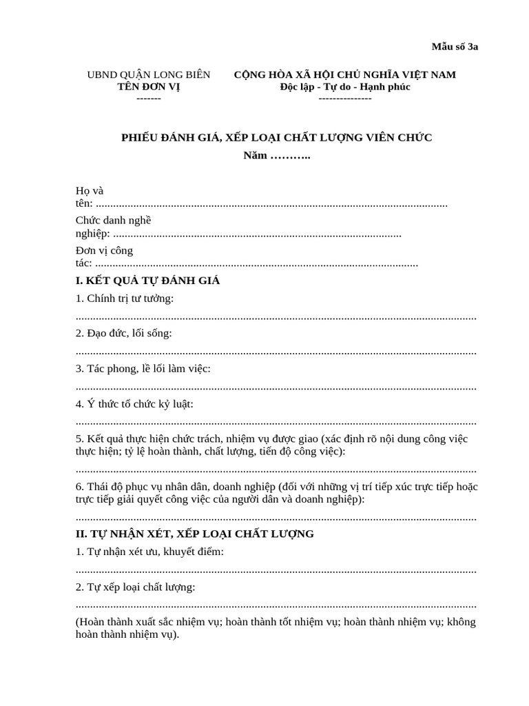 Mau So 3a - Vien Chuc Chuyen Mon | PDF