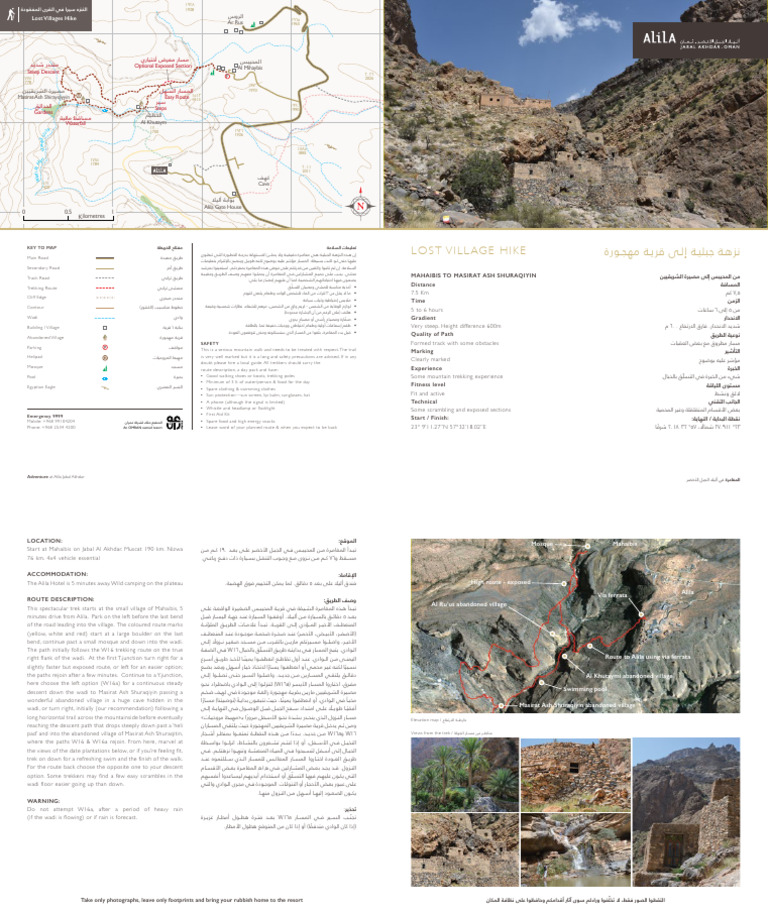 Alila Jabal Akhdar Lost Villages Trek Map | PDF
