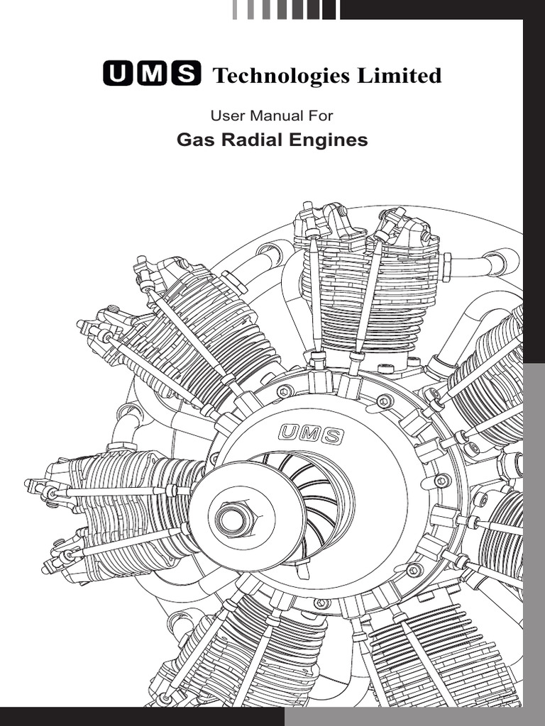 UMS Gas Radial Engine Manual 7 90 | PDF | Carburetor | Throttle