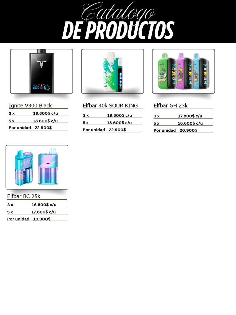 Catalogo Vapes Importados Fyc | PDF