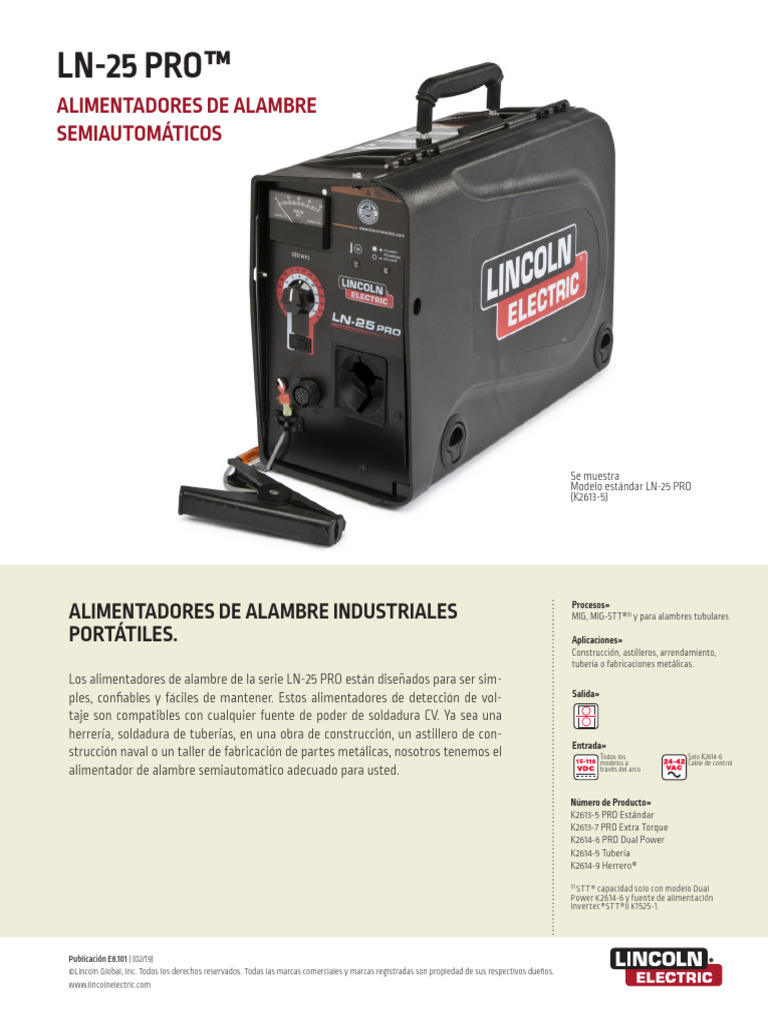 Ficha Tecnica Ln-25pro | PDF | Soldadura | Construcción