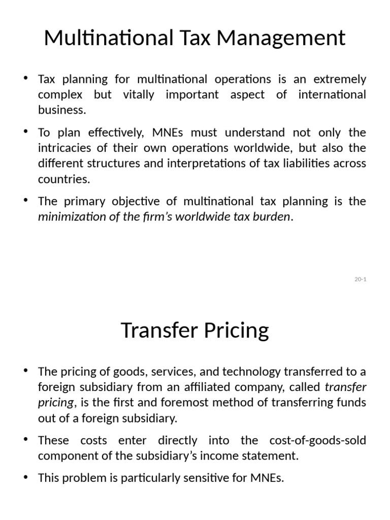 Multinational Tax Strategies Explained | PDF