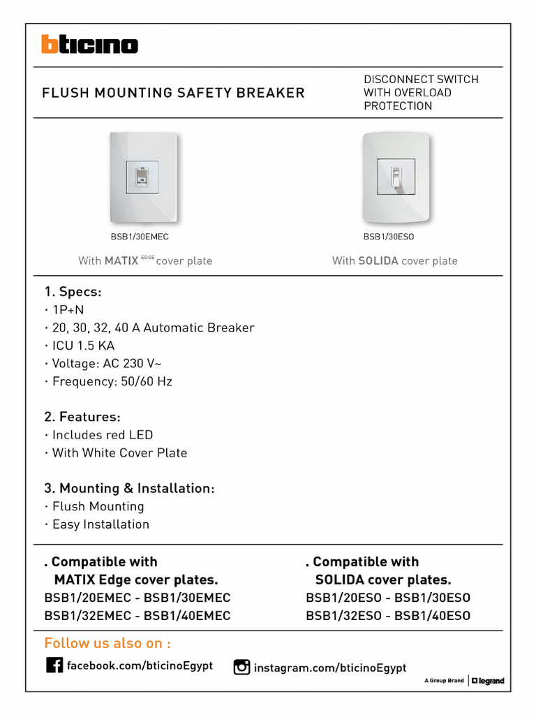 Safety Breaker Data Sheet | PDF