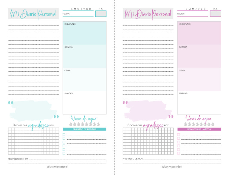 Plantilla Mi Diario Personal | PDF