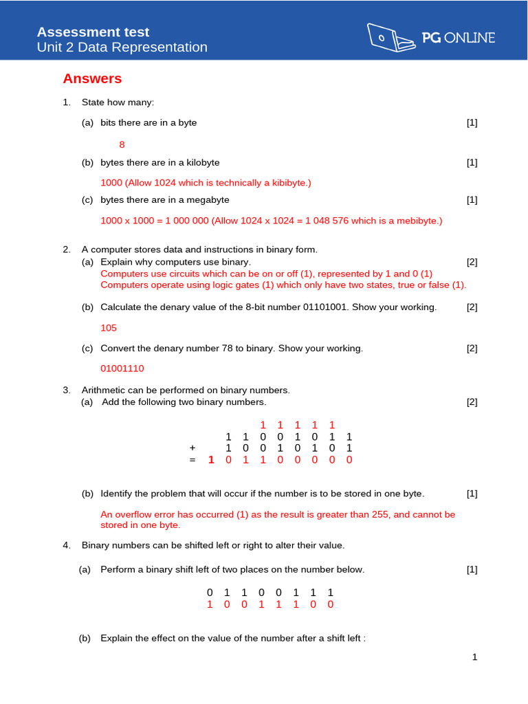 Unit 2 Assessment Test Answers | PDF | Data Compression | Mp3