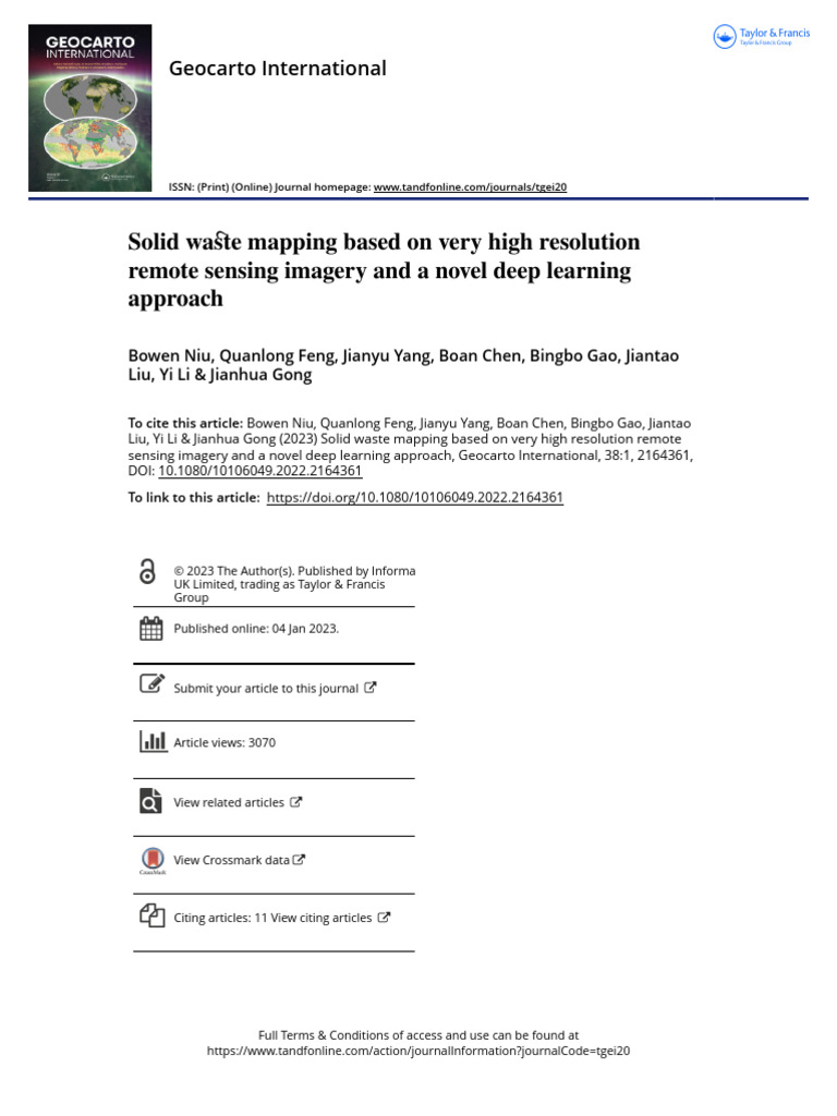 Solid Waste Mapping Based On Very High Resolution Remote Sensing ...