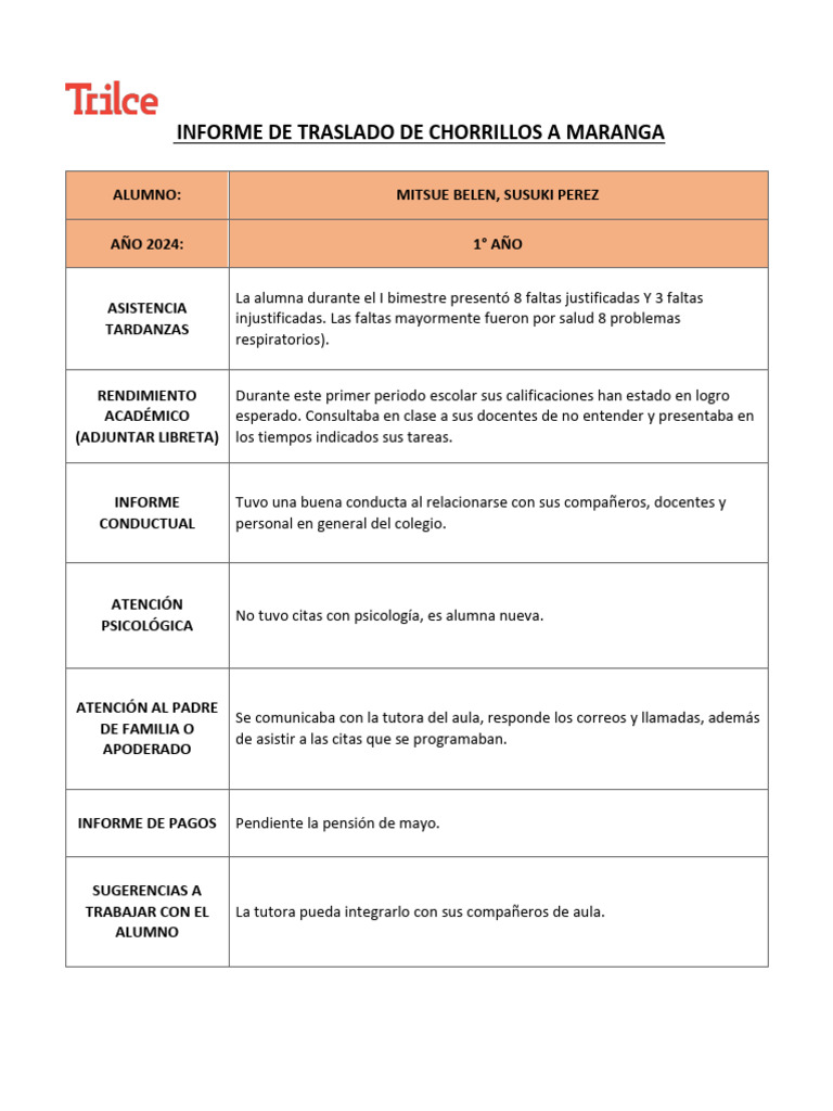 INFORME - Susuki Perez Mitsui Belen | PDF