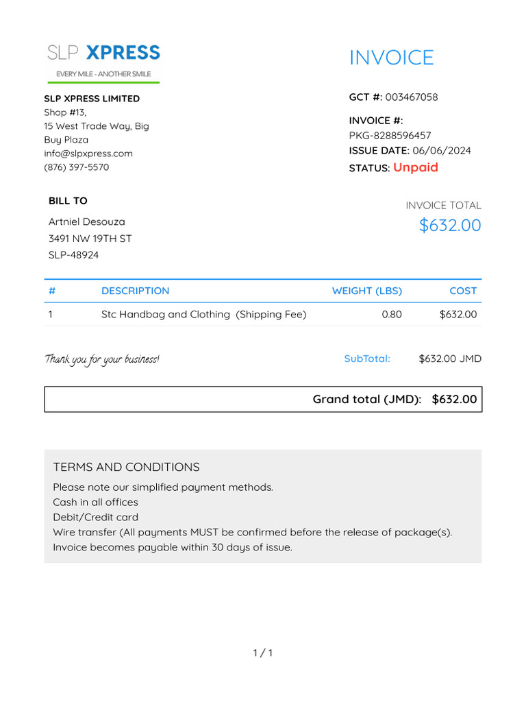 Invoice: Unpaid | PDF