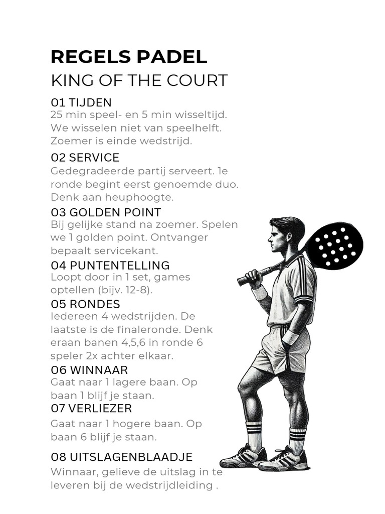 Regels Padel: King of The Court | PDF