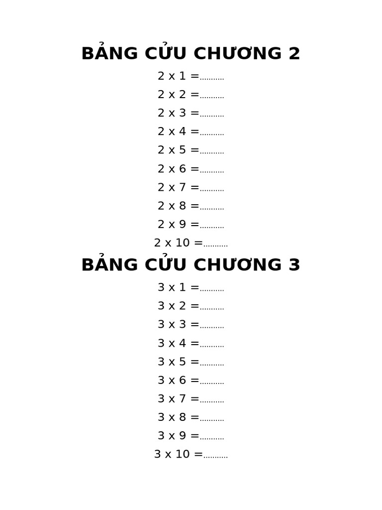B NG C U Chương | PDF