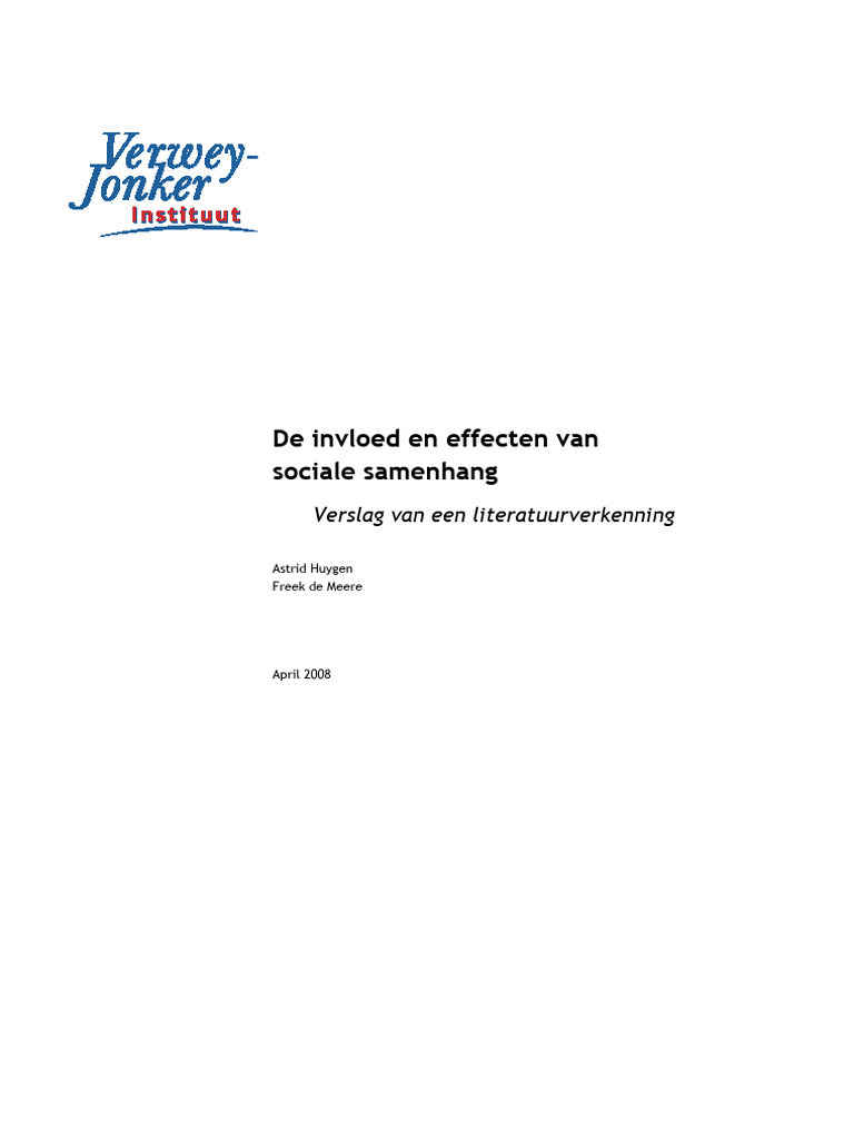 De Invloed en Effecten Van Sociale Samenhang - 1169 | PDF