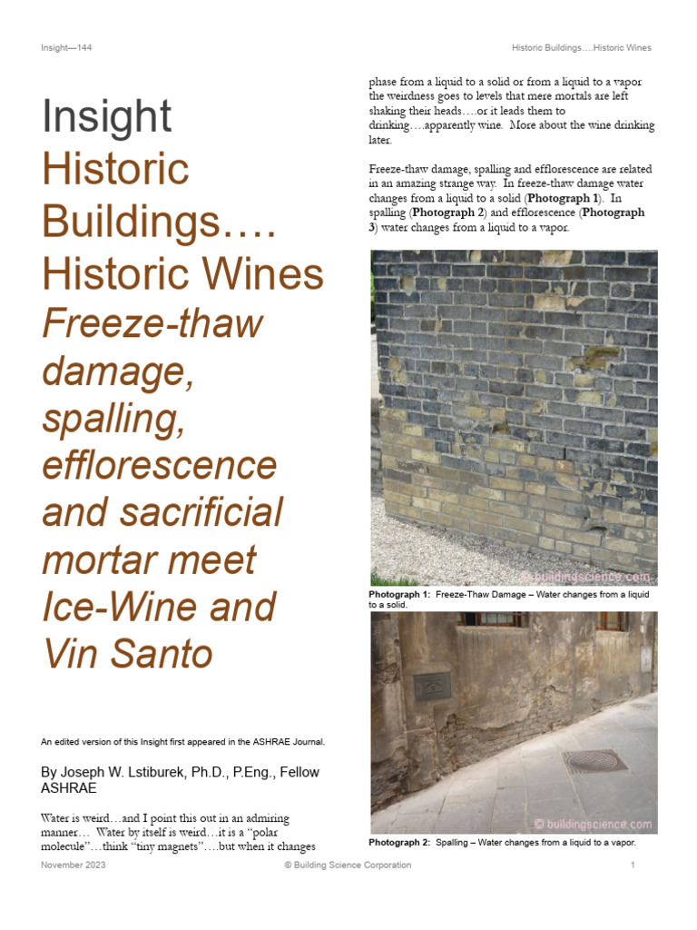 BSI-144 Historic Buildings Efflorescence and Spalling | PDF | Water ...